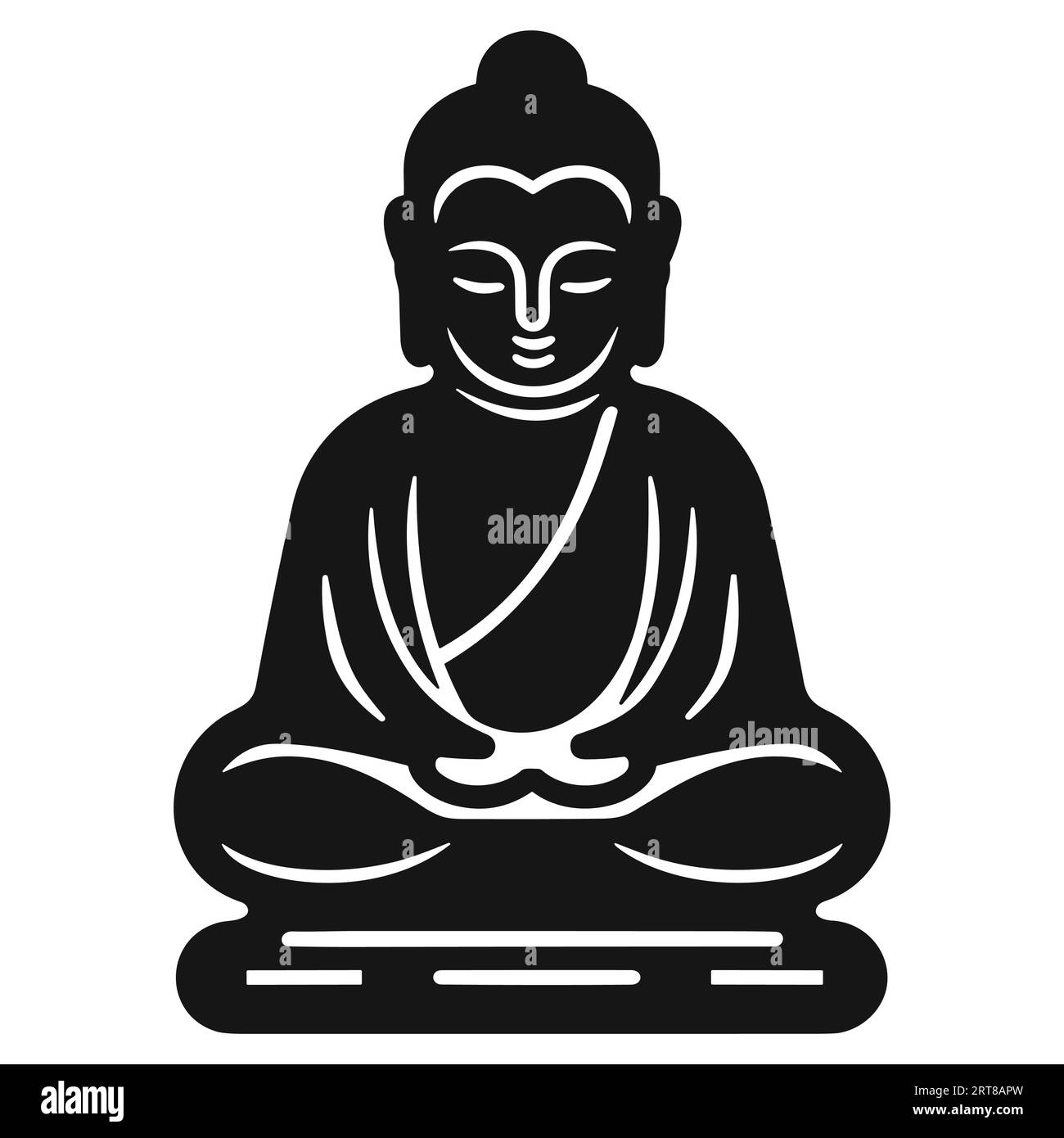 Buddha sculpture icon isolated white background Stock Vector Image ...