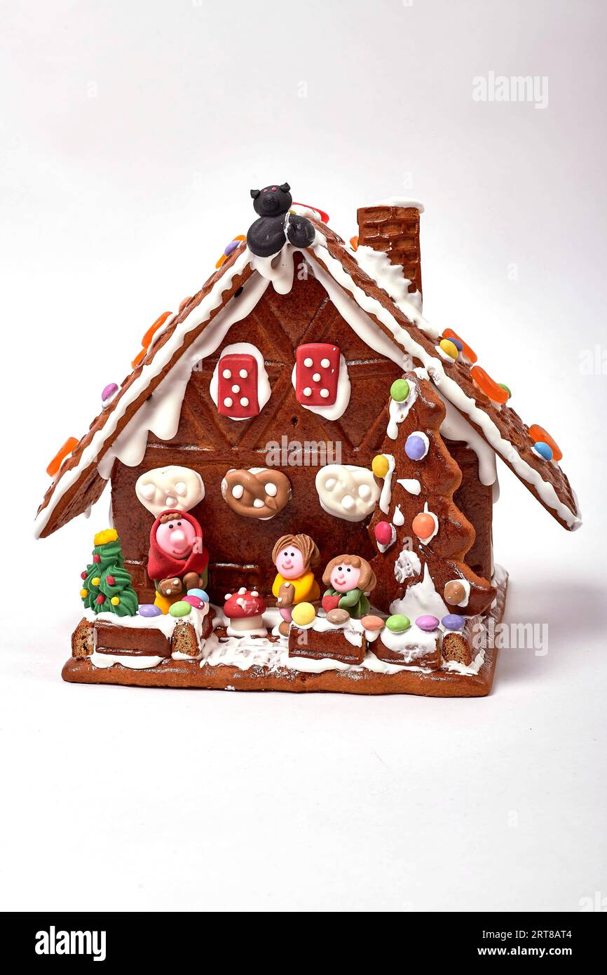 Candy house from fairy of Hansel and Gretel on white background Stock ...