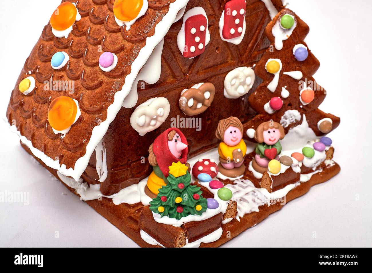 Candy house from fairy of Hansel and Gretel on white background Stock ...