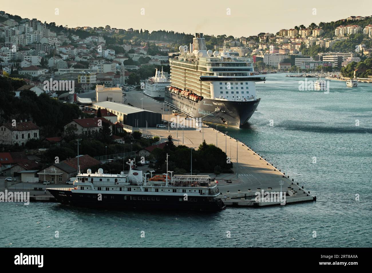 cruise ship moored in Dubrovinik harbour, Croatia Stock Photo - Alamy