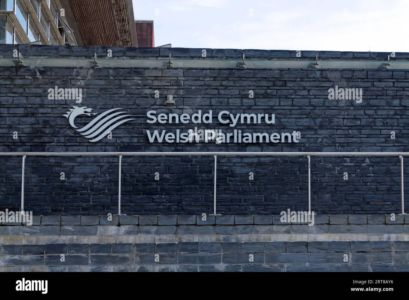 Signage and logo on the Senedd / Welsh Parliament - Government Building ...