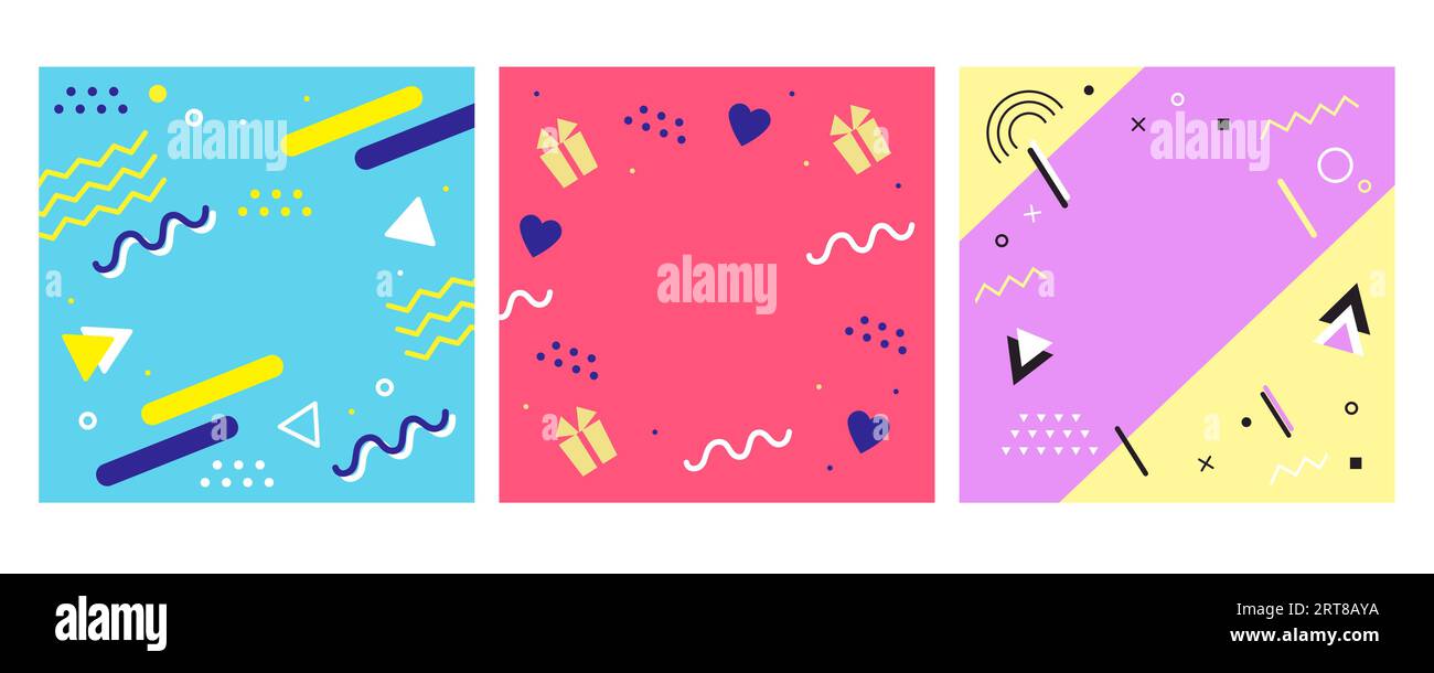 90s Abstract Background Vector Illustration set Stock Vector Image ...