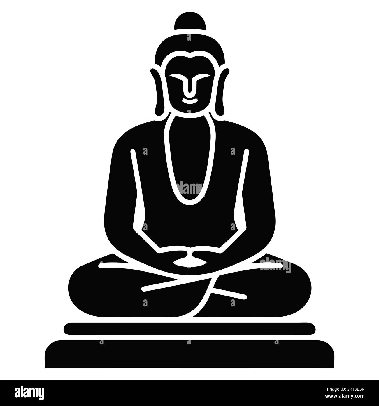 Buddha sculpture icon isolated white background Stock Vector Image ...