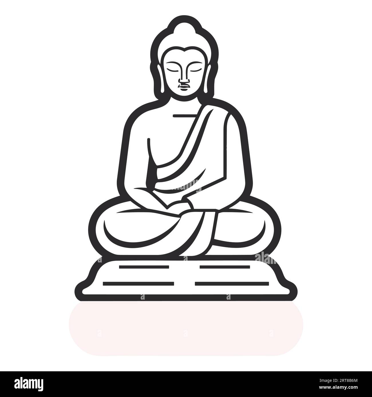 Buddha sculpture icon isolated white background Stock Vector Image ...