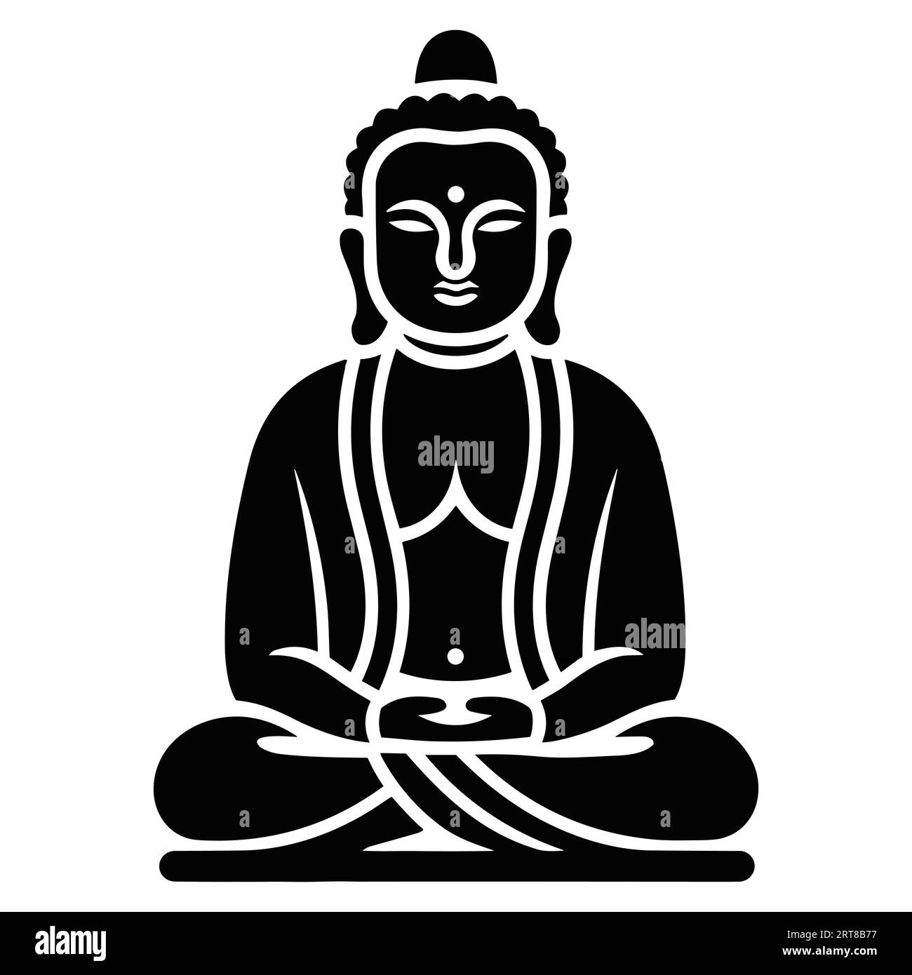 Buddha sculpture icon isolated white background Stock Vector Image ...