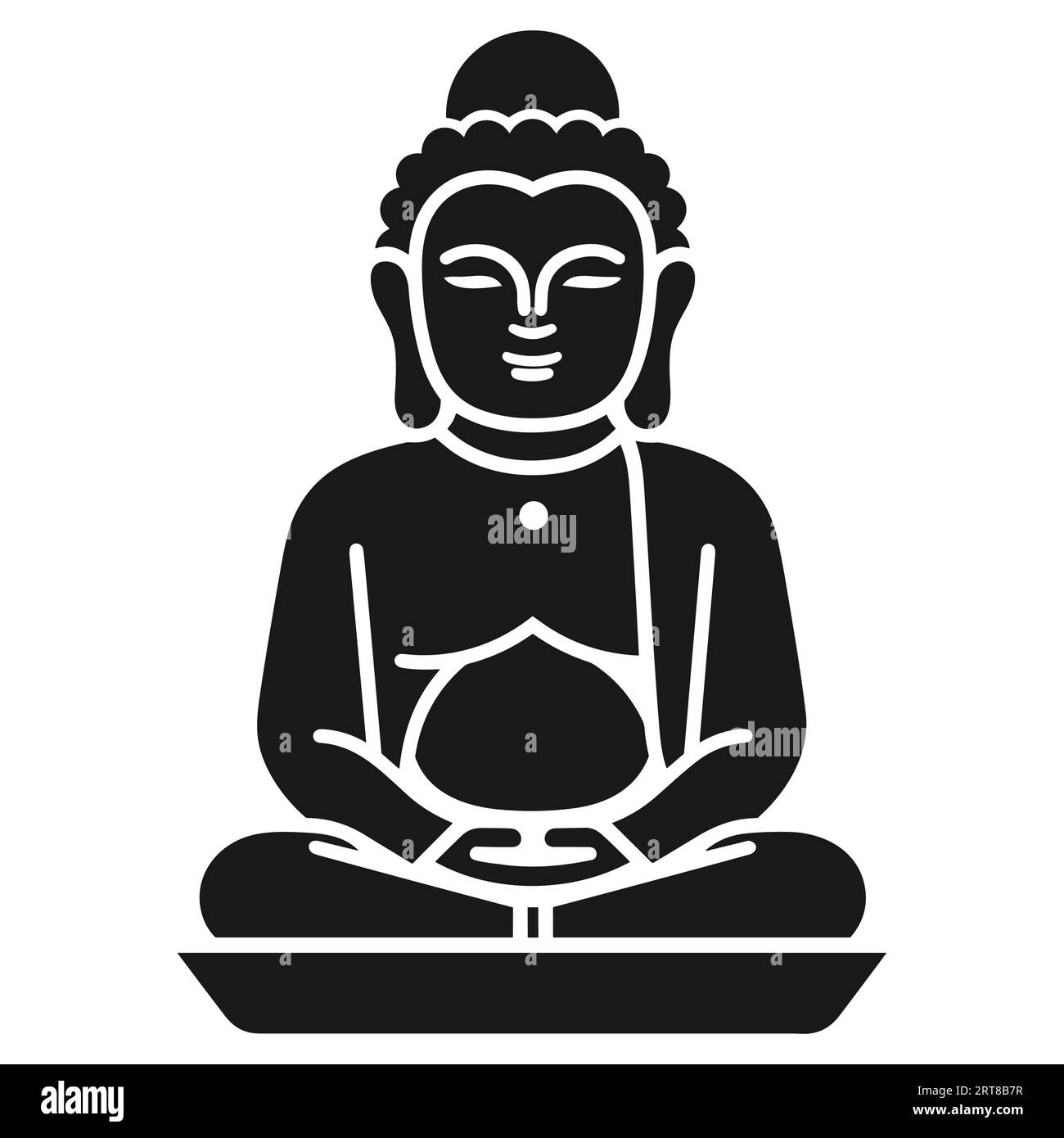 Buddha sculpture icon isolated white background Stock Vector Image ...