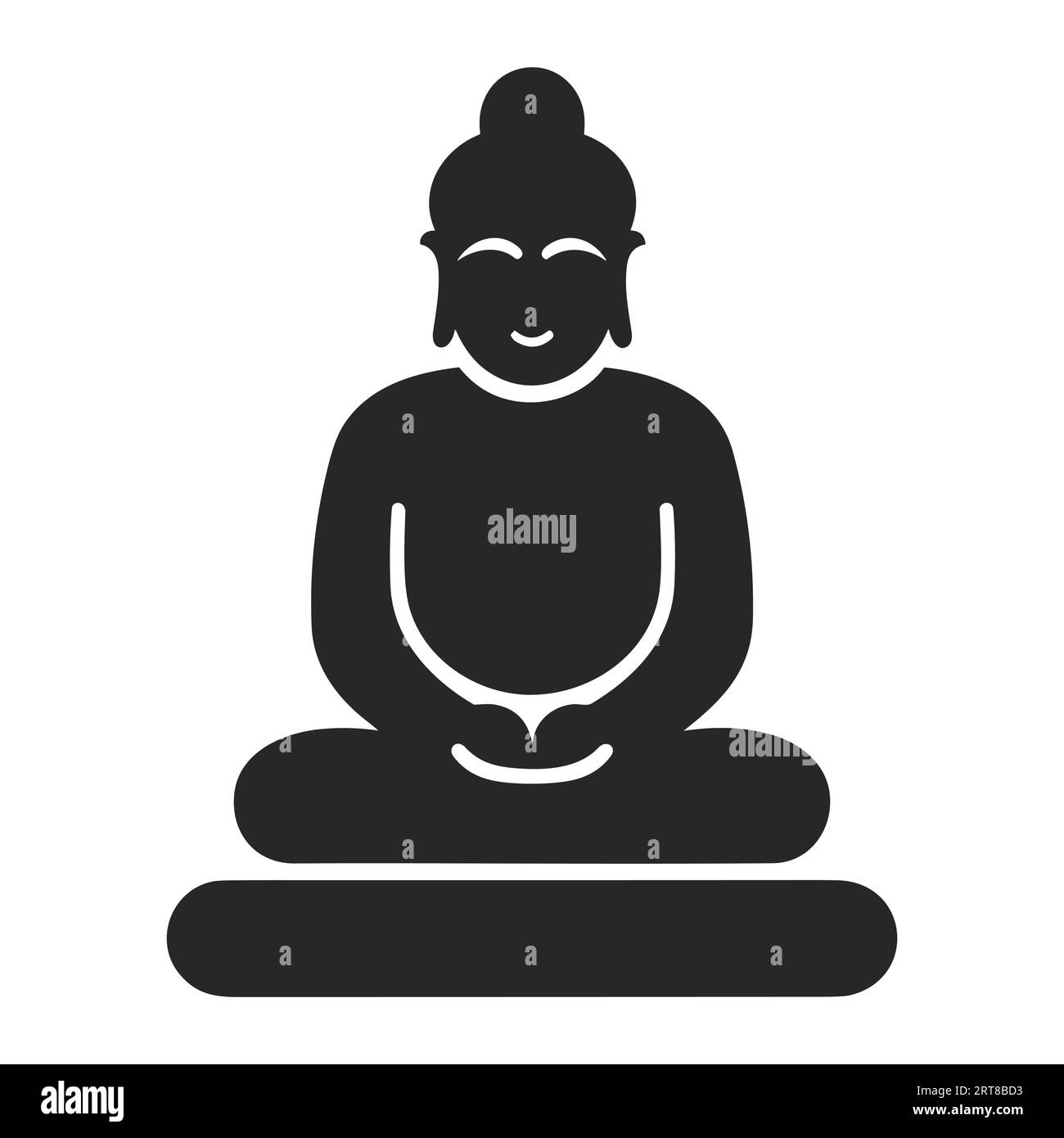 Buddha sculpture icon isolated white background Stock Vector Image ...