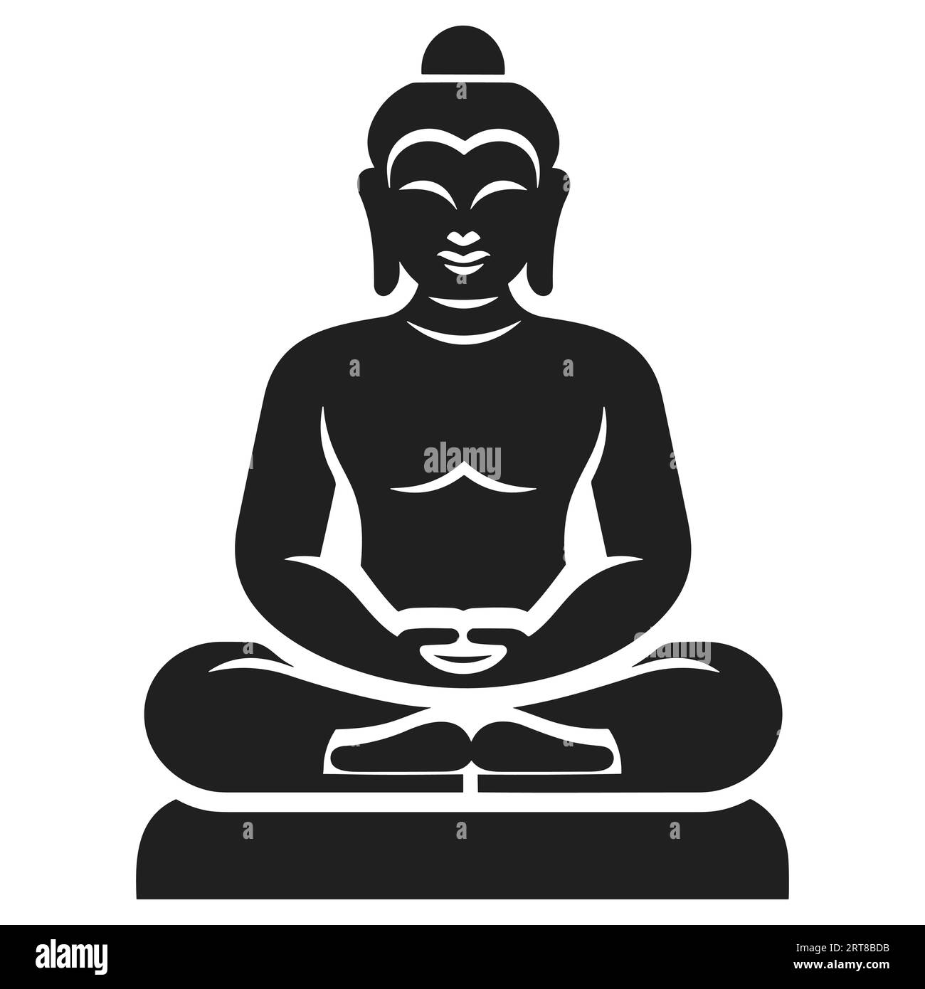 Buddha sculpture icon isolated white background Stock Vector Image ...