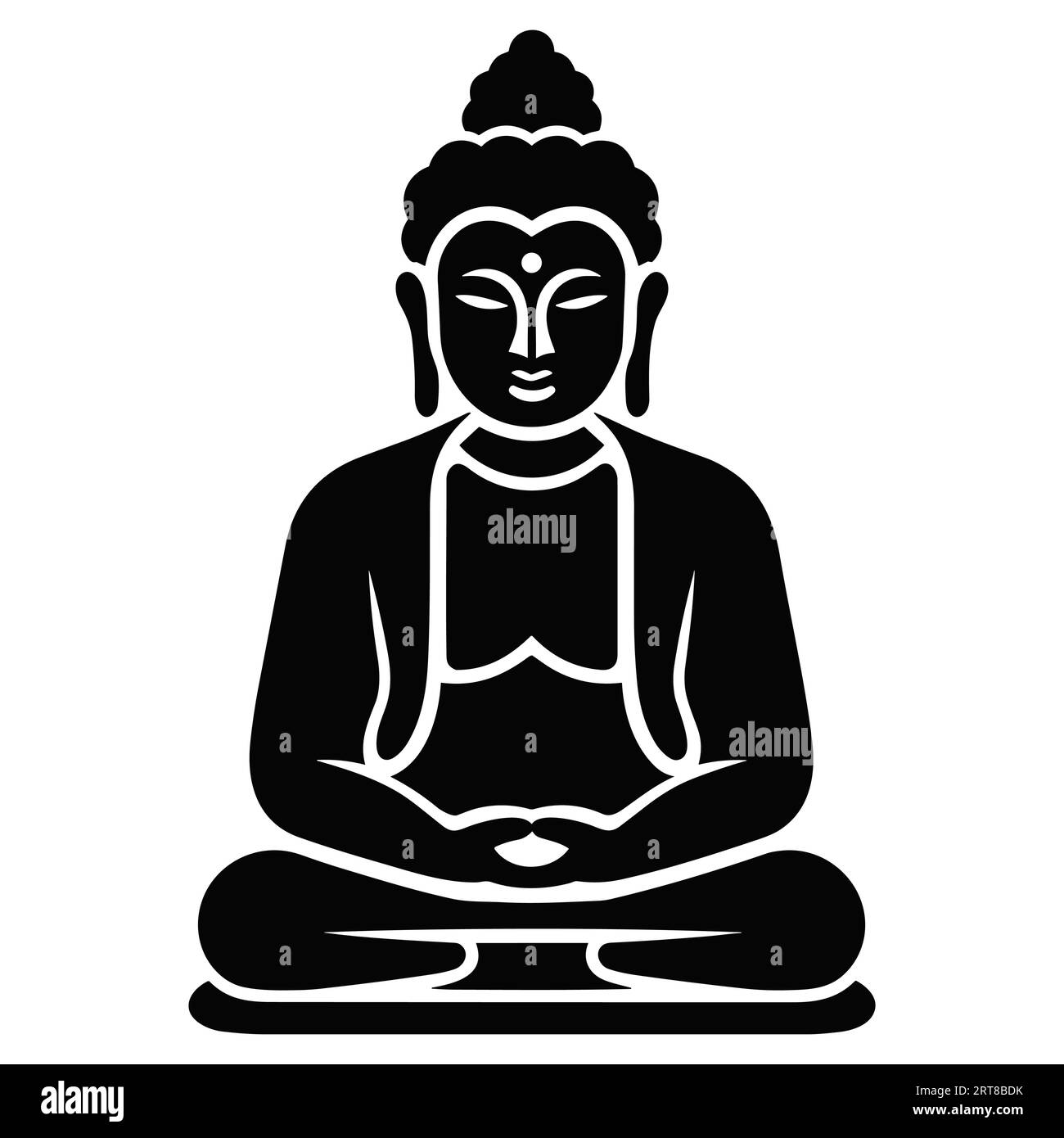 Buddha sculpture icon isolated white background Stock Vector Image ...