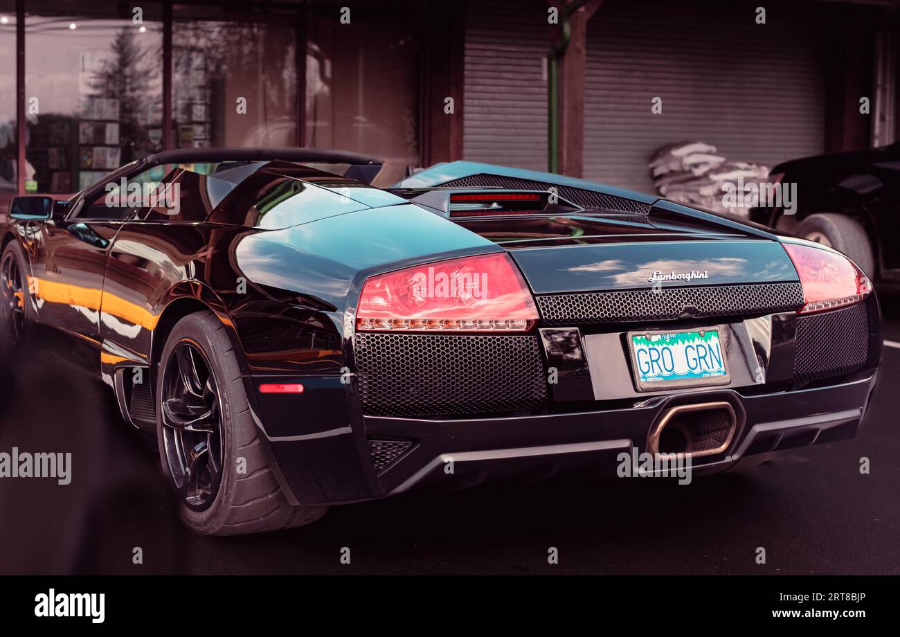 Black Lamborghini Gallardo parked on a street of Vancouver BC Canada ...