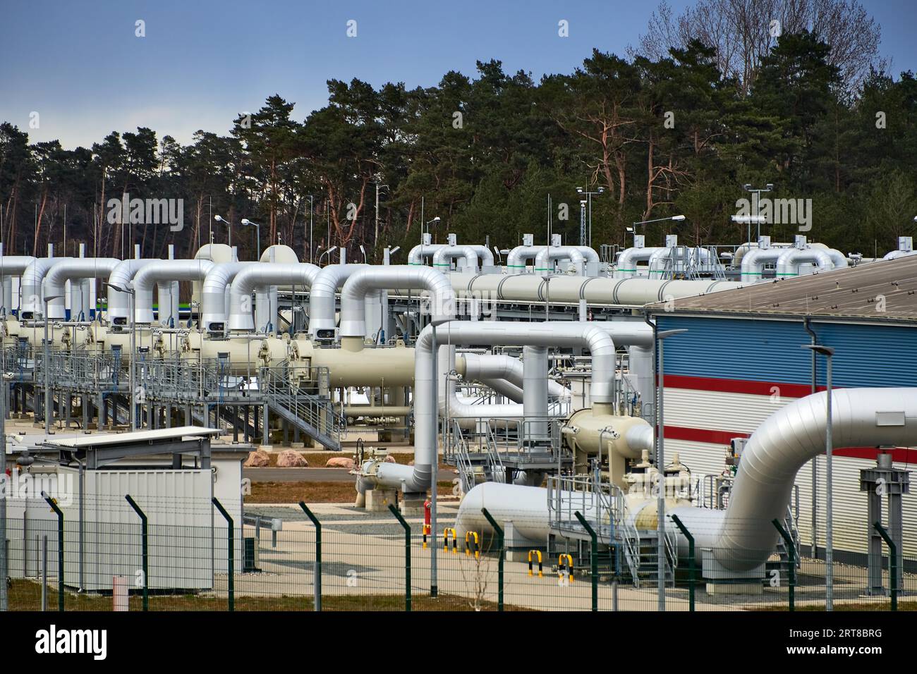Germany, 3 April 2022: Gas pipes, connections, equipment and pressure ...