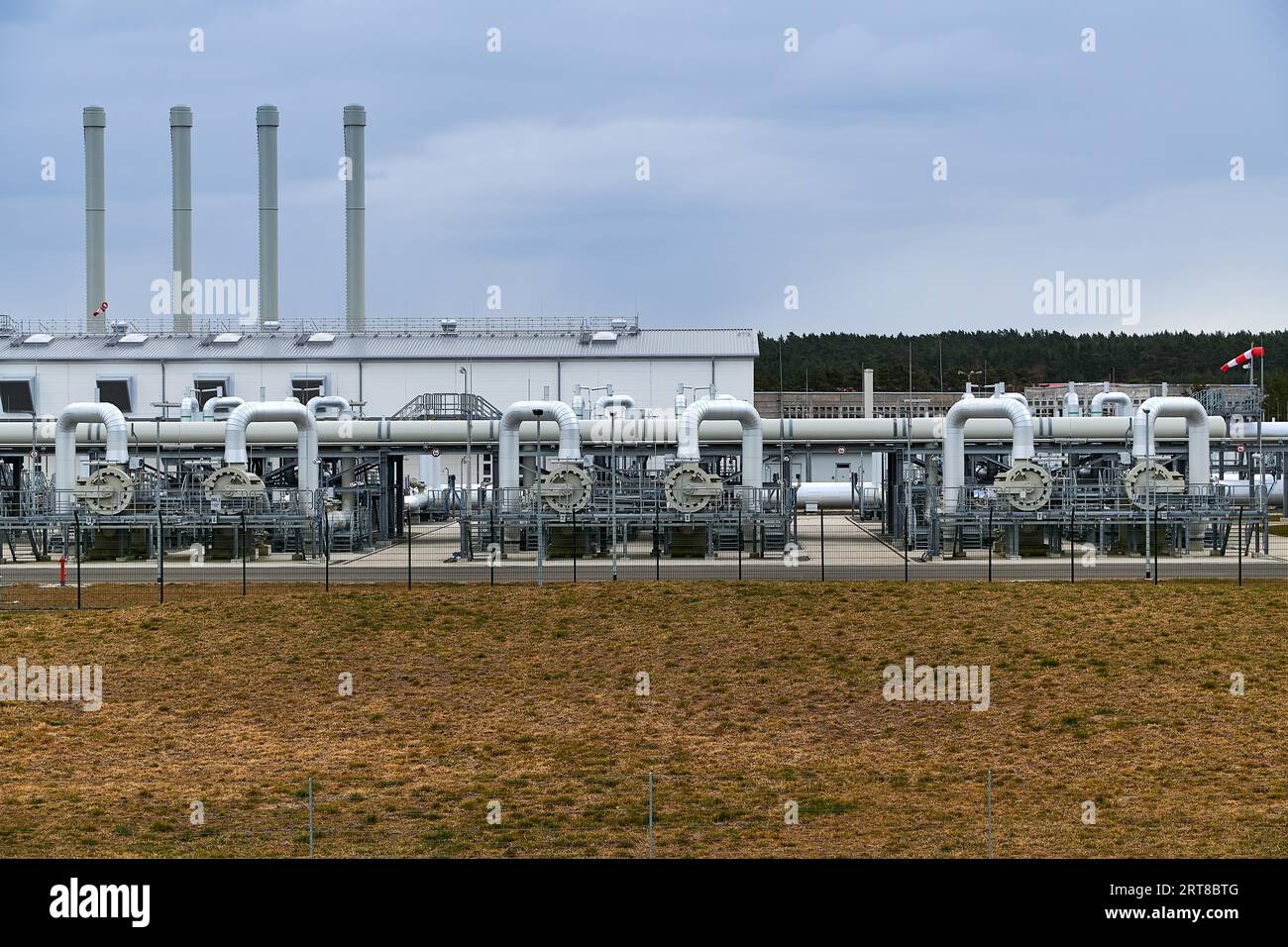 Germany, 3 April 2022: Gas pipes, connections, equipment and pressure ...