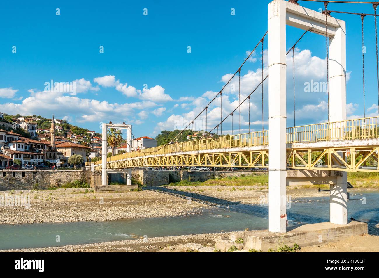 Bridge of the historic town of Berat in Albania its castle above ...