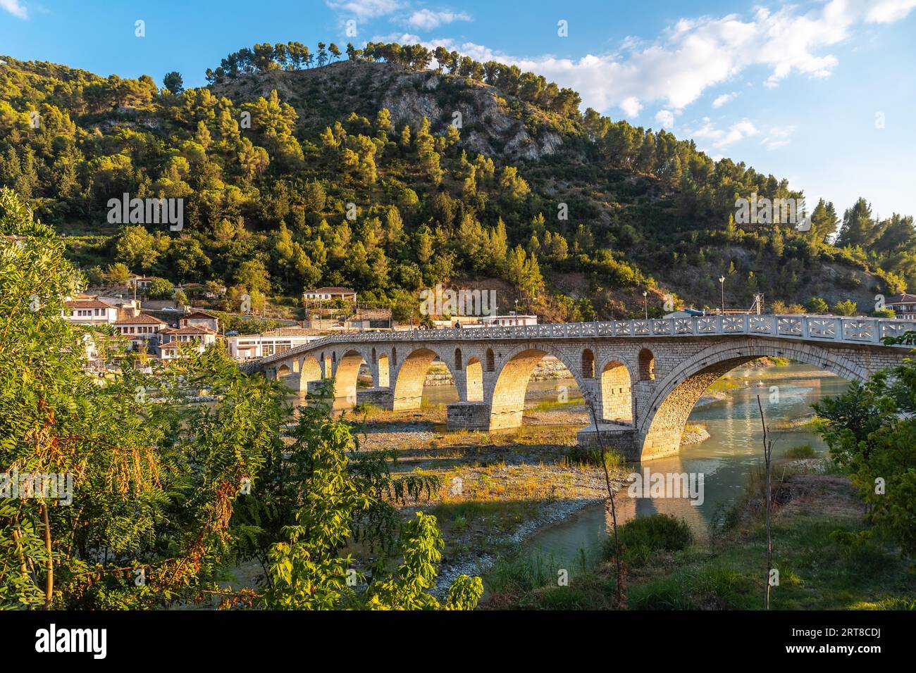 The Gorica Bridge in the historic city of Berat in Albania and its ...