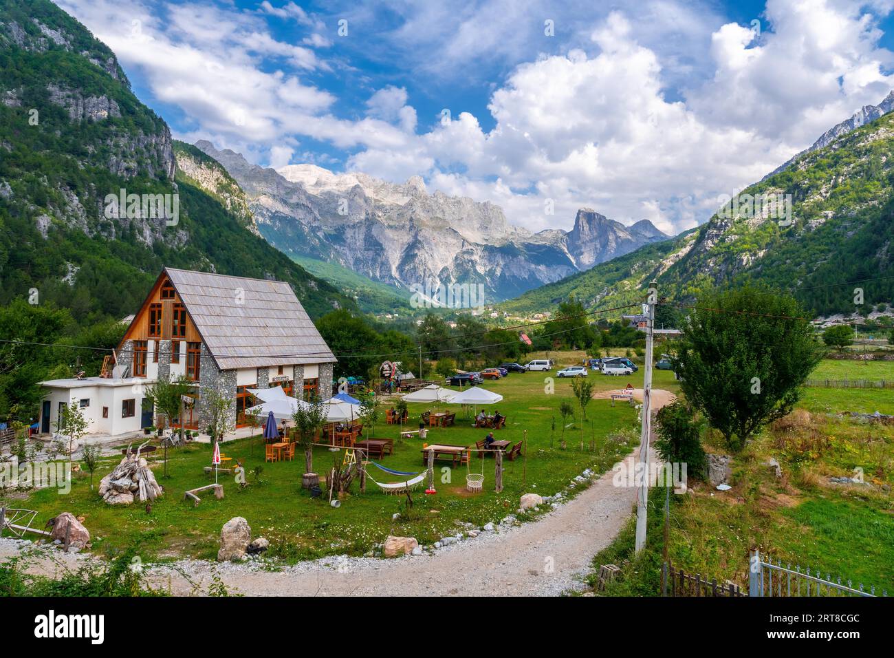 Beautiful houses and cafes in the valley of Theth national park ...
