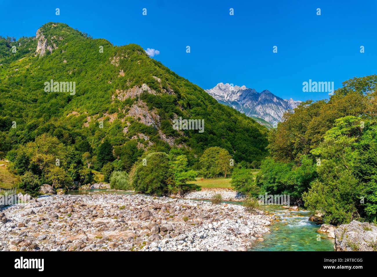 Winged river from the small mosque in Dragobi in the Valbona Valley ...