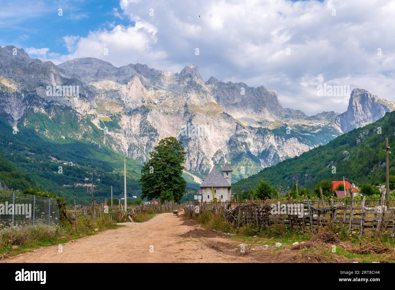 Trails in the valley of Theth national park, Albania. albanian alps ...