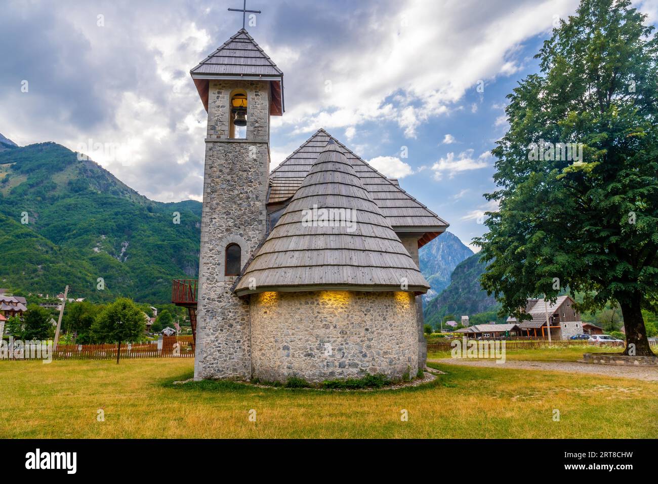 Catholic Church in the valley of Theth National Park, Albania. albanian ...