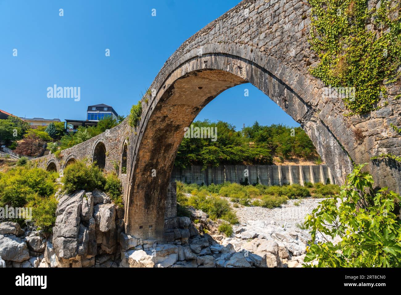 The beautiful Old Mes bridge near Shkoder. Albania, Europe. Ottoman ...