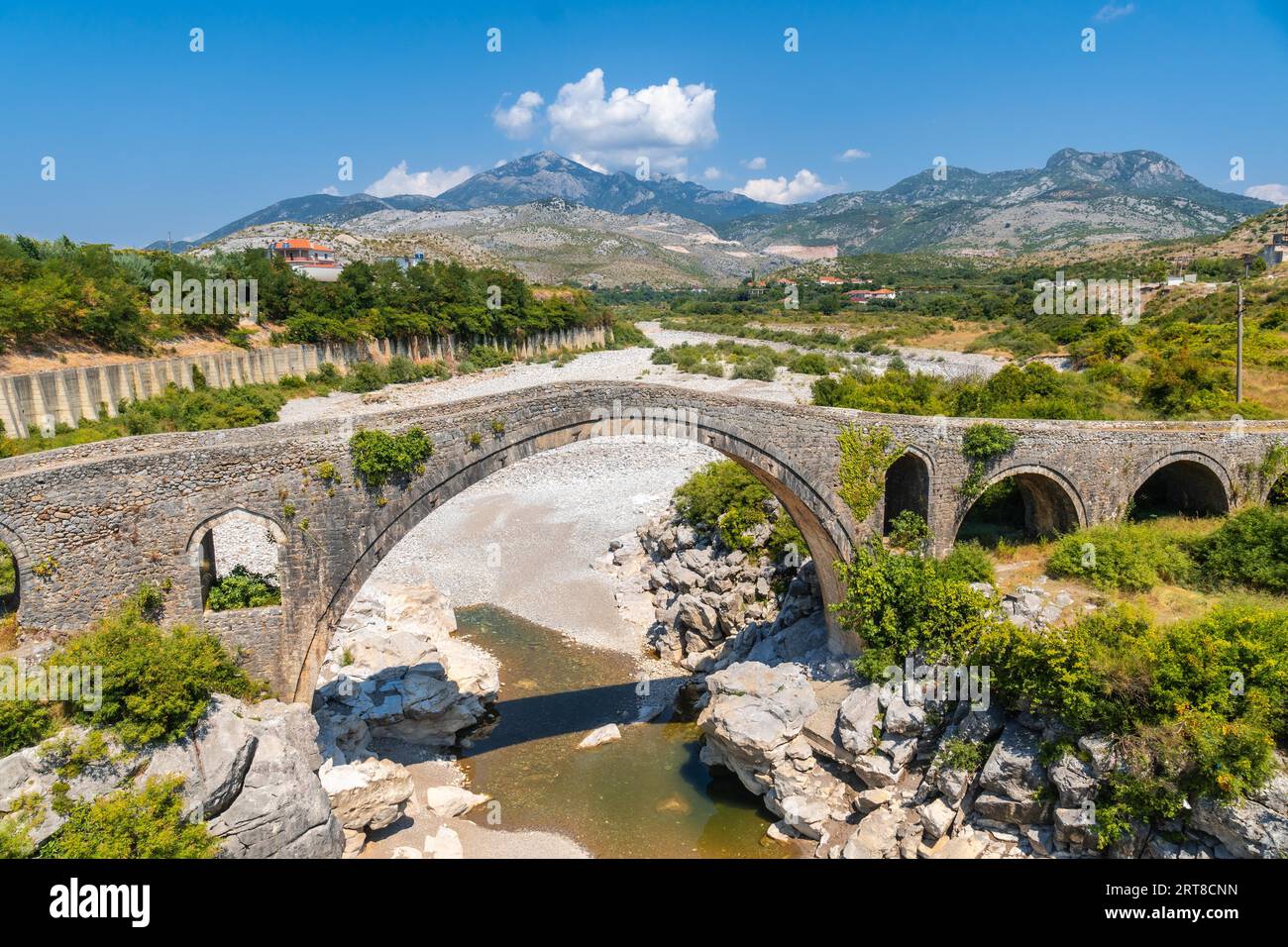 The Old Mes bridge near Shkoder. Albania, Europe. Ottoman stone arch ...