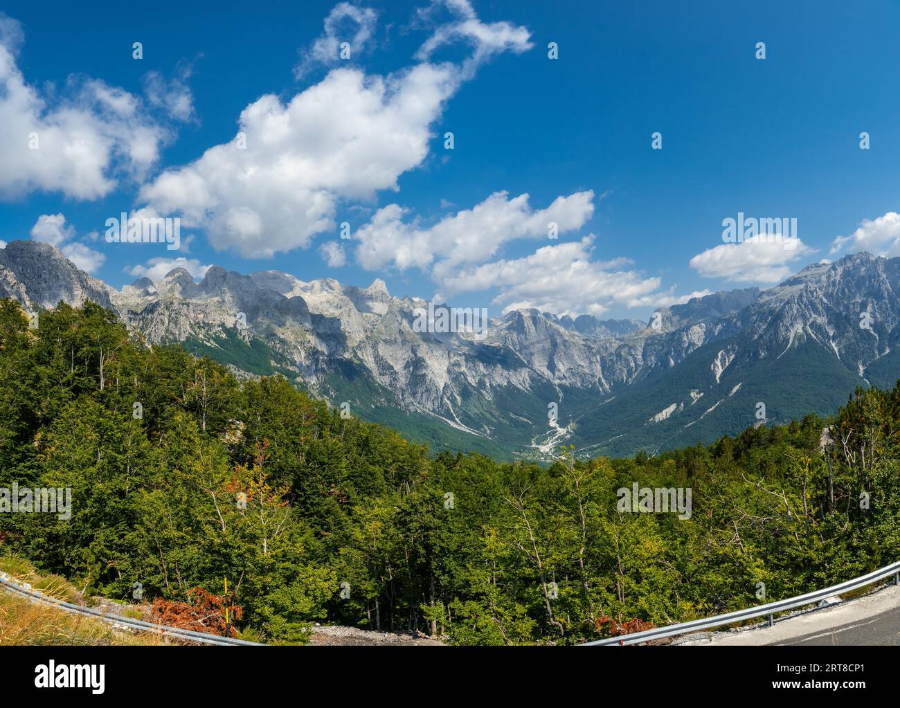 The mountain peaks of the valley of Theth national park, Albania ...