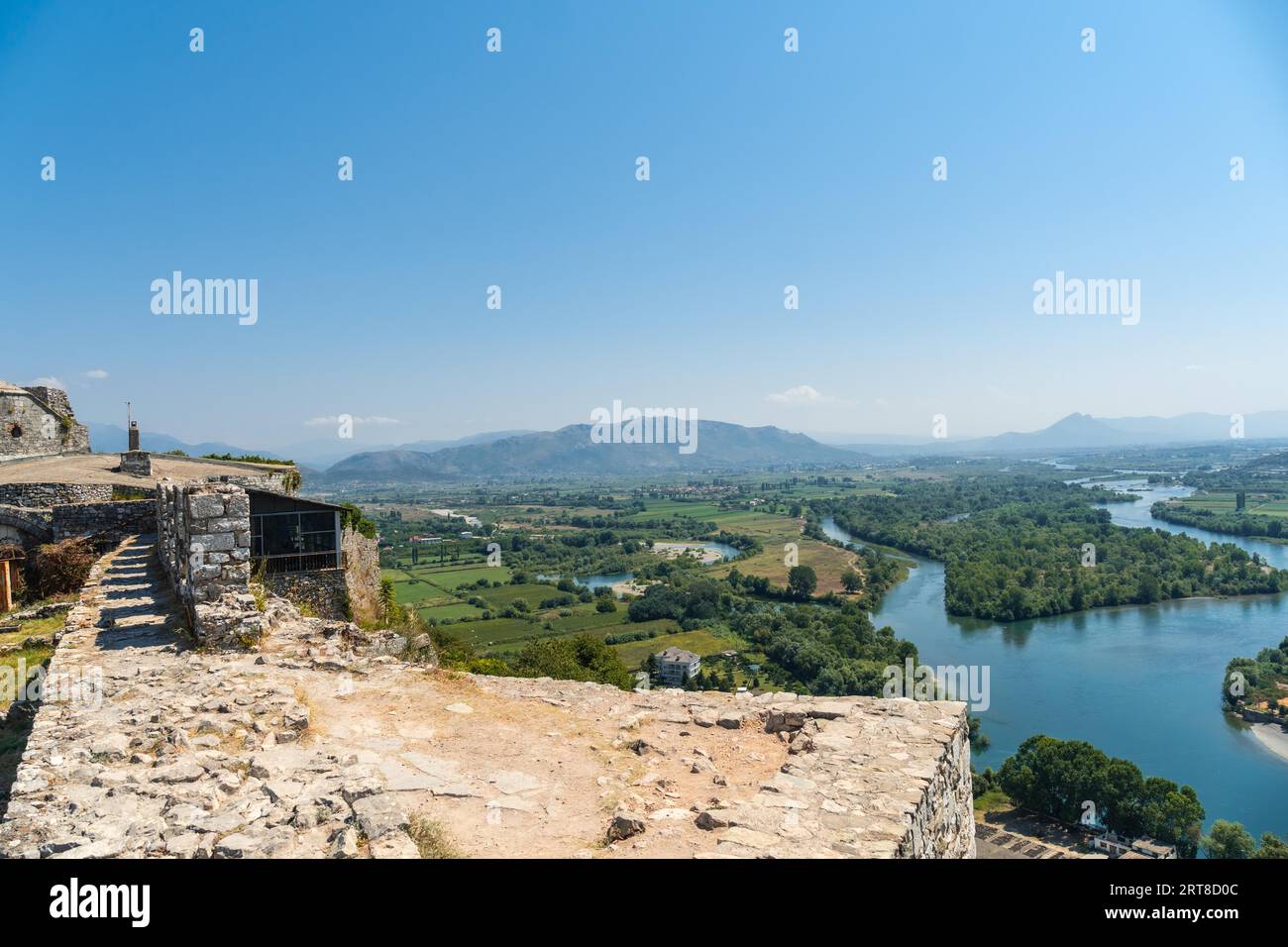 View of the river from the Walls of Rozafa Castle and its citadel in ...