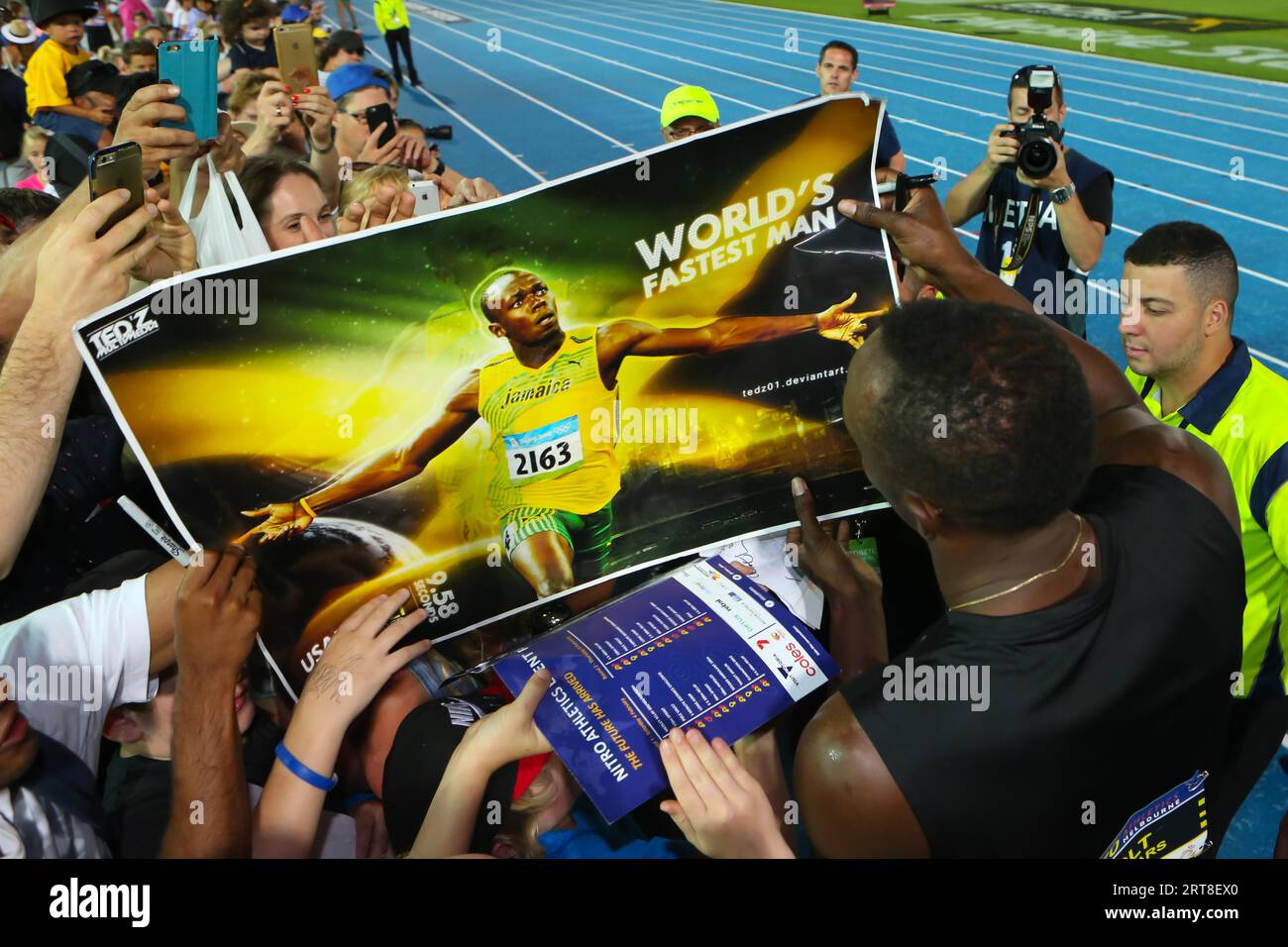 MELBOURNE, AUSTRALIA, FEBRUARY 4: Usain Bolt meets fans on Night 1 of ...
