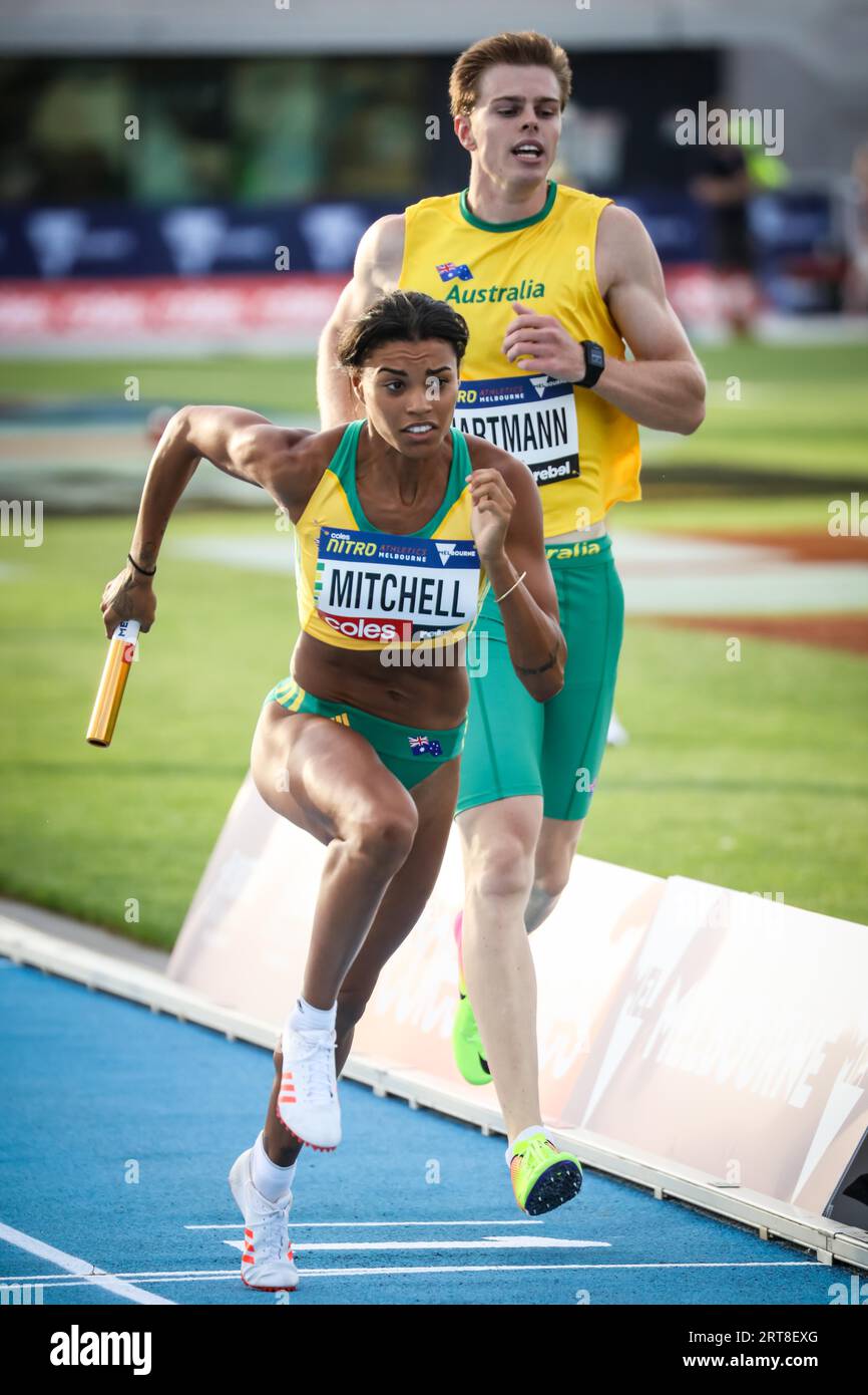MELBOURNE, AUSTRALIA, FEBRUARY 9: Team Australia's Alex Hartmann passes ...