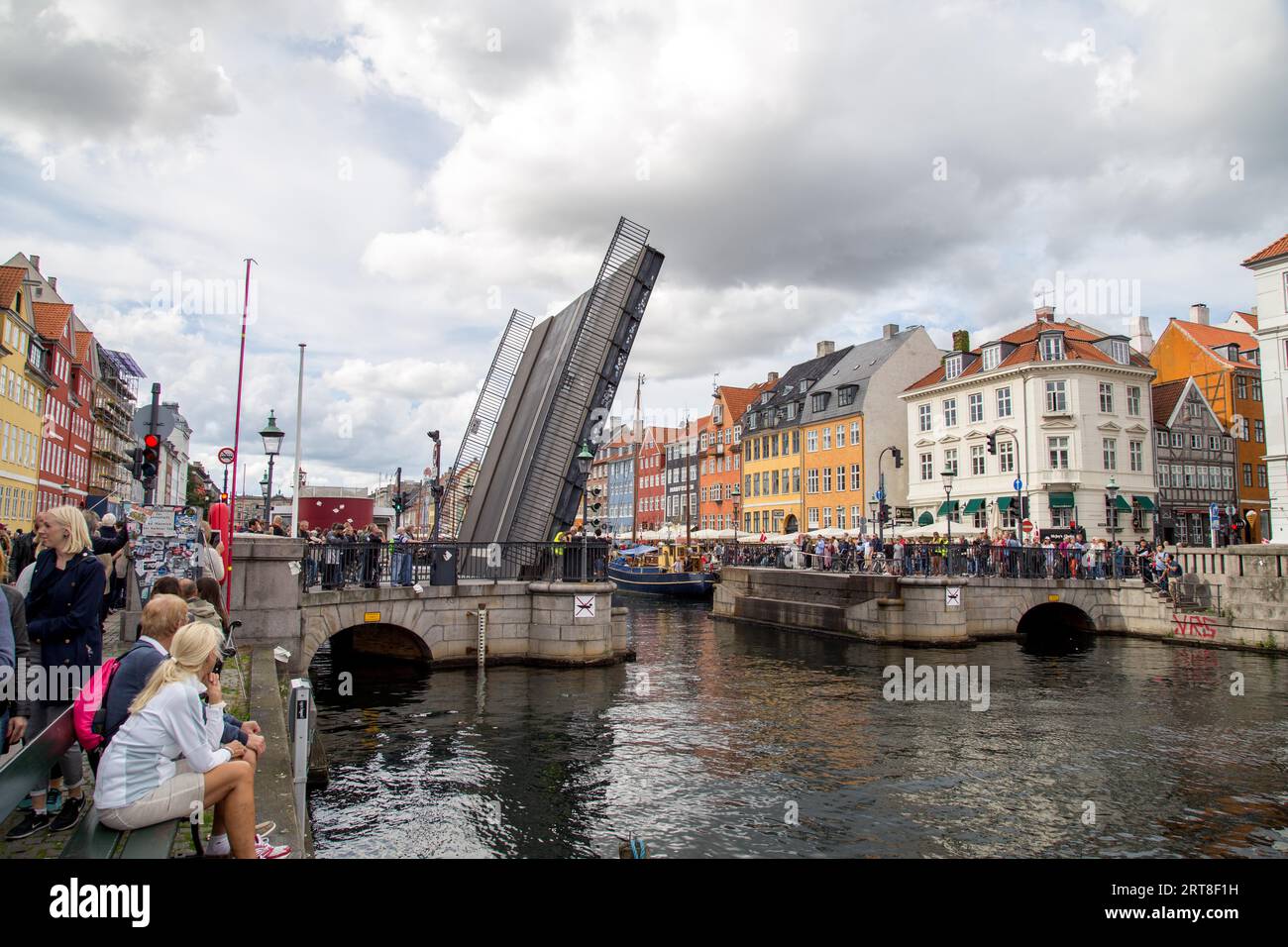Copenhagen, Denmark, September 2, 2017: Open drawbridge in famous ...