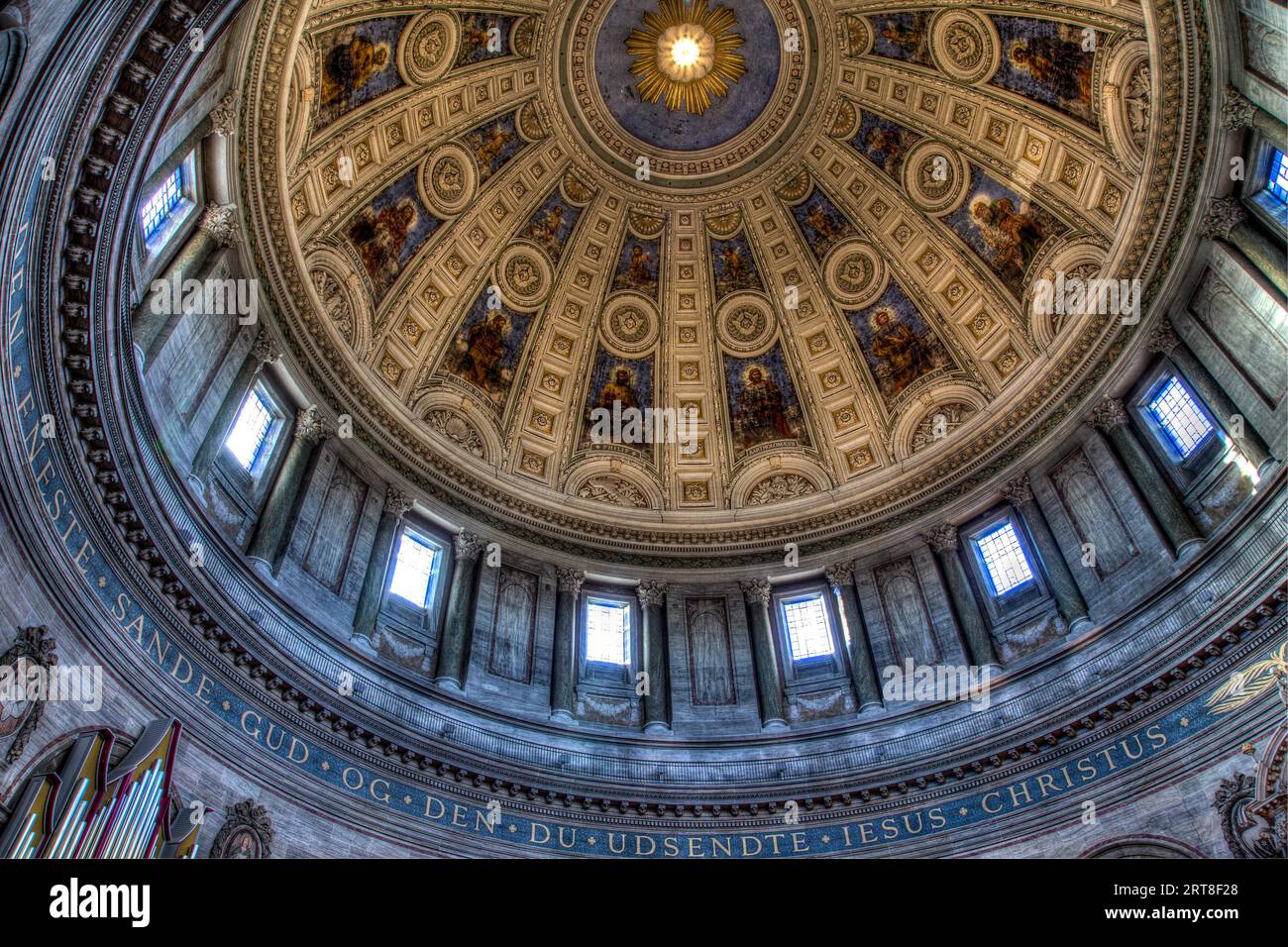 Copenhagen, Denmark, January 05, 2017: View of the huge cupola inside ...