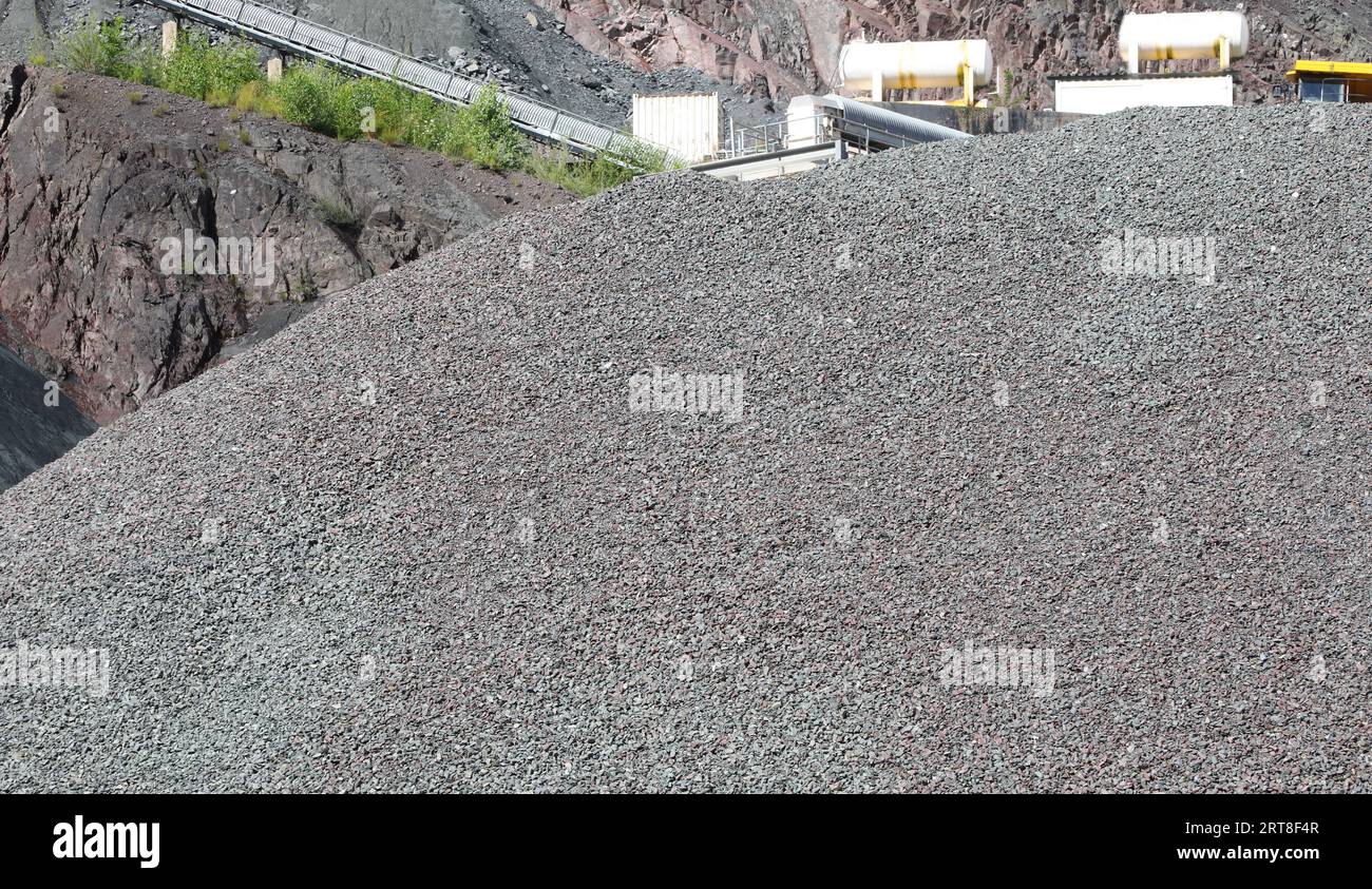 pile of stone from open pit mine for mining of minerals and ...