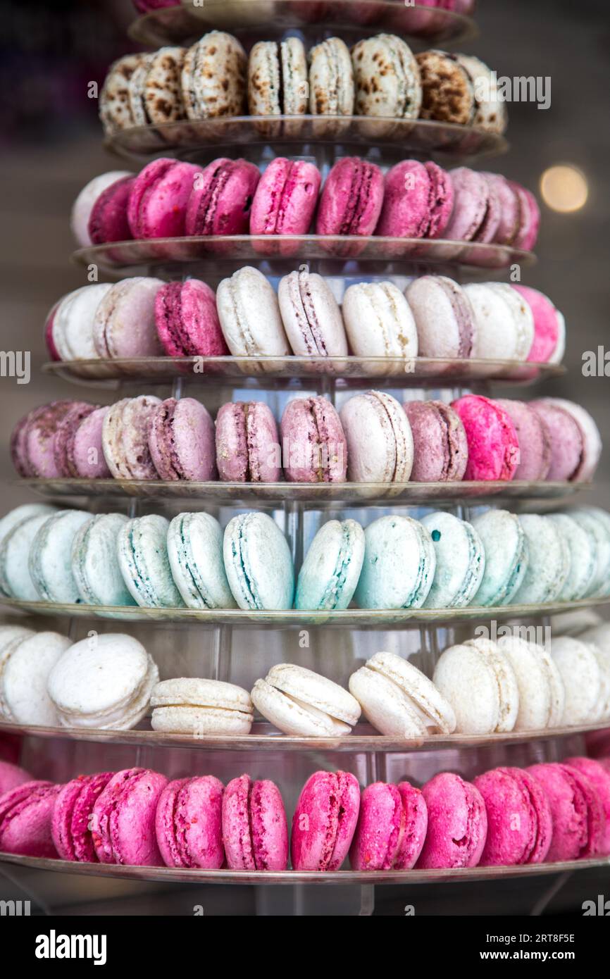 Colorful French Macarons formed as a pyramid Stock Photo - Alamy