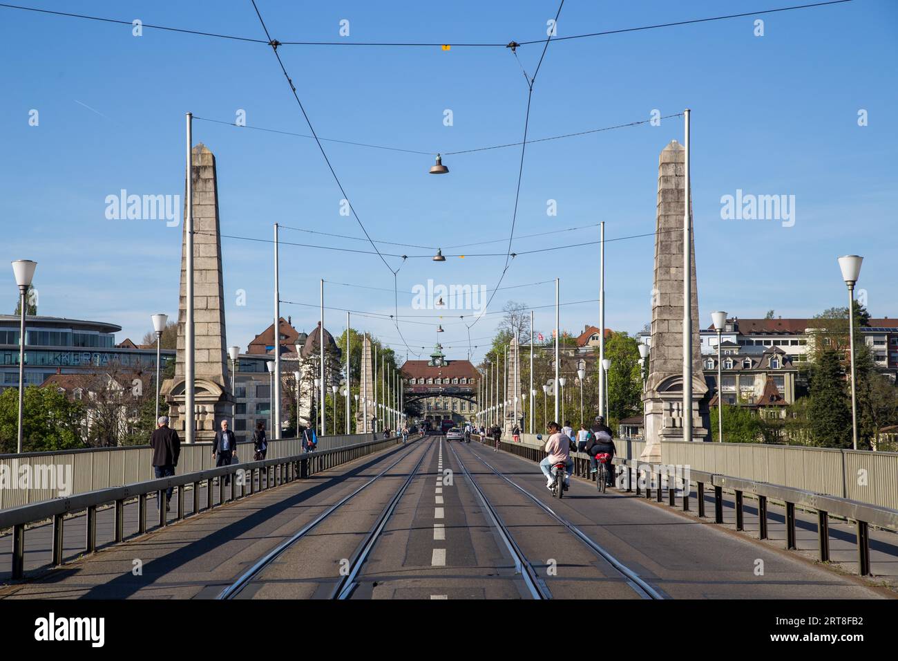 Bern, Switzerland, April 13, 2017: View of Kornhaus Bridge in the ...