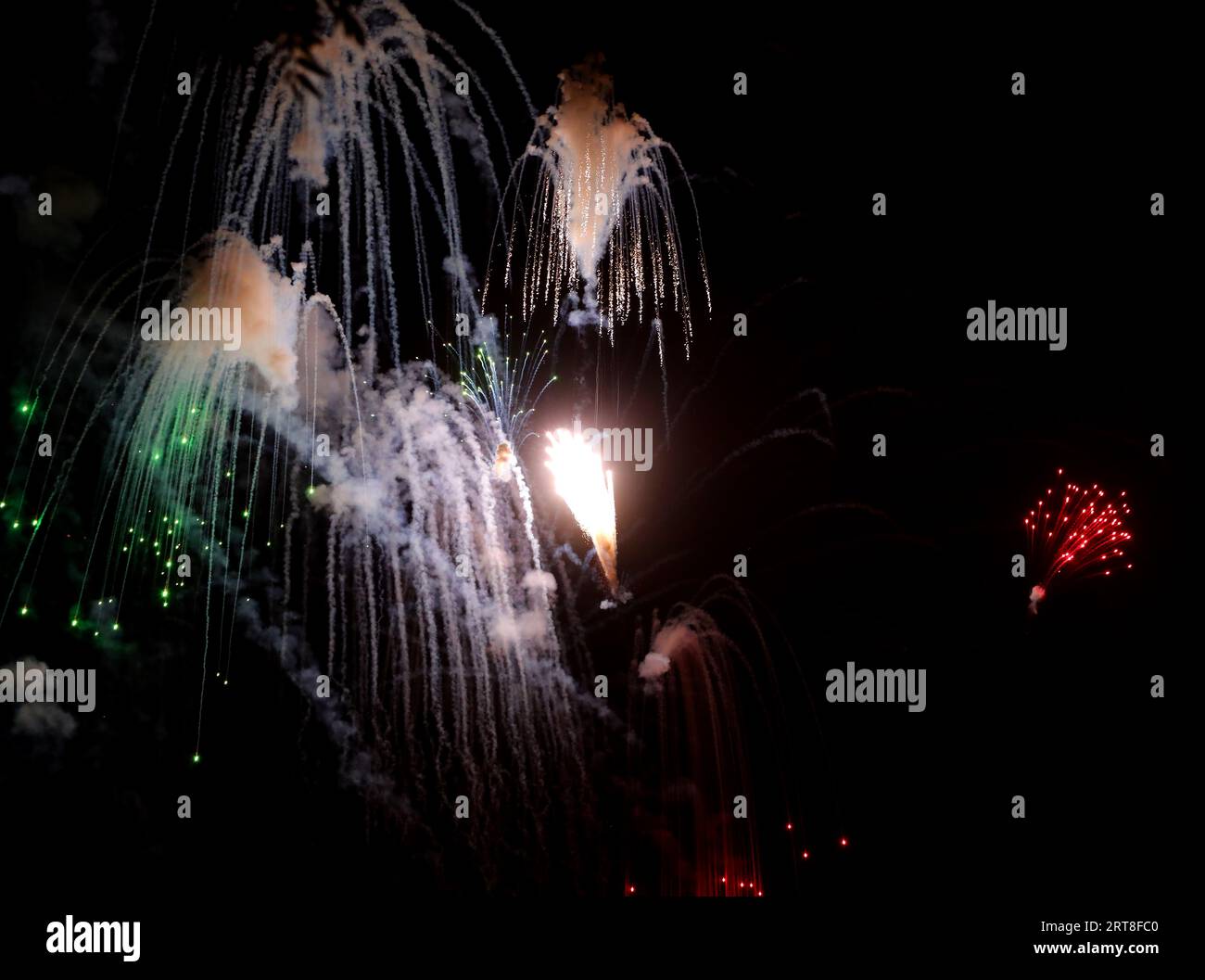 fireworks displays during the national holiday by night without people ...