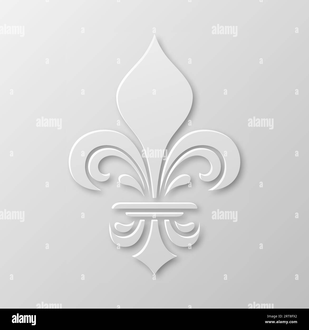 Vector Realistic Paper 3d Fleur De Lis Closeup on White Background ...
