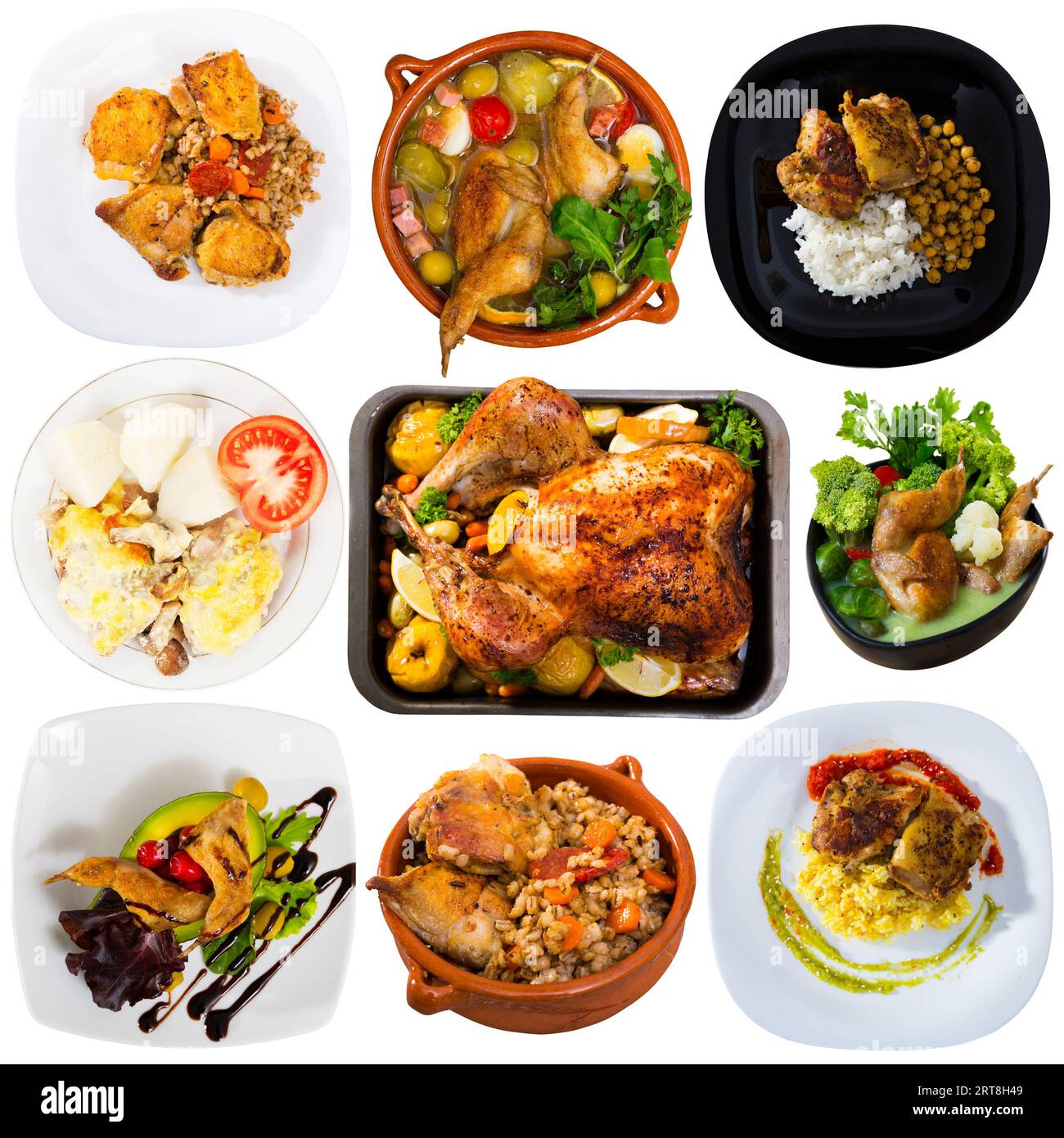 Collection of meals of fowl Stock Photo - Alamy