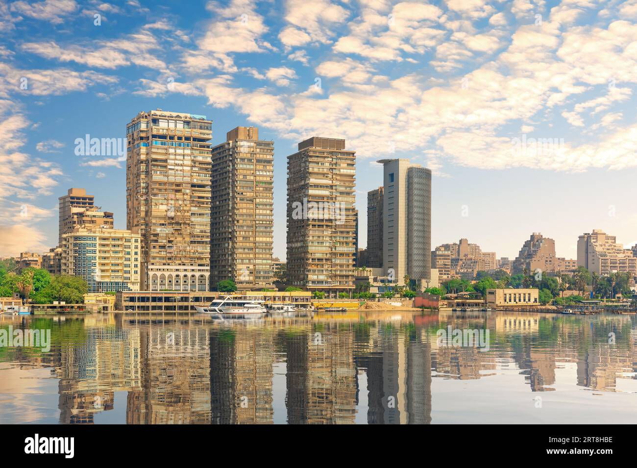 Typical sky rappers of Cairo, view from the Nile, Egypt Stock Photo - Alamy