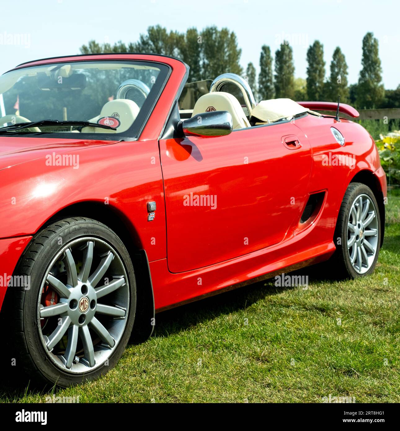Wroxham, Norfolk, UK – September 10 2023. Side on view of a classic MG ...
