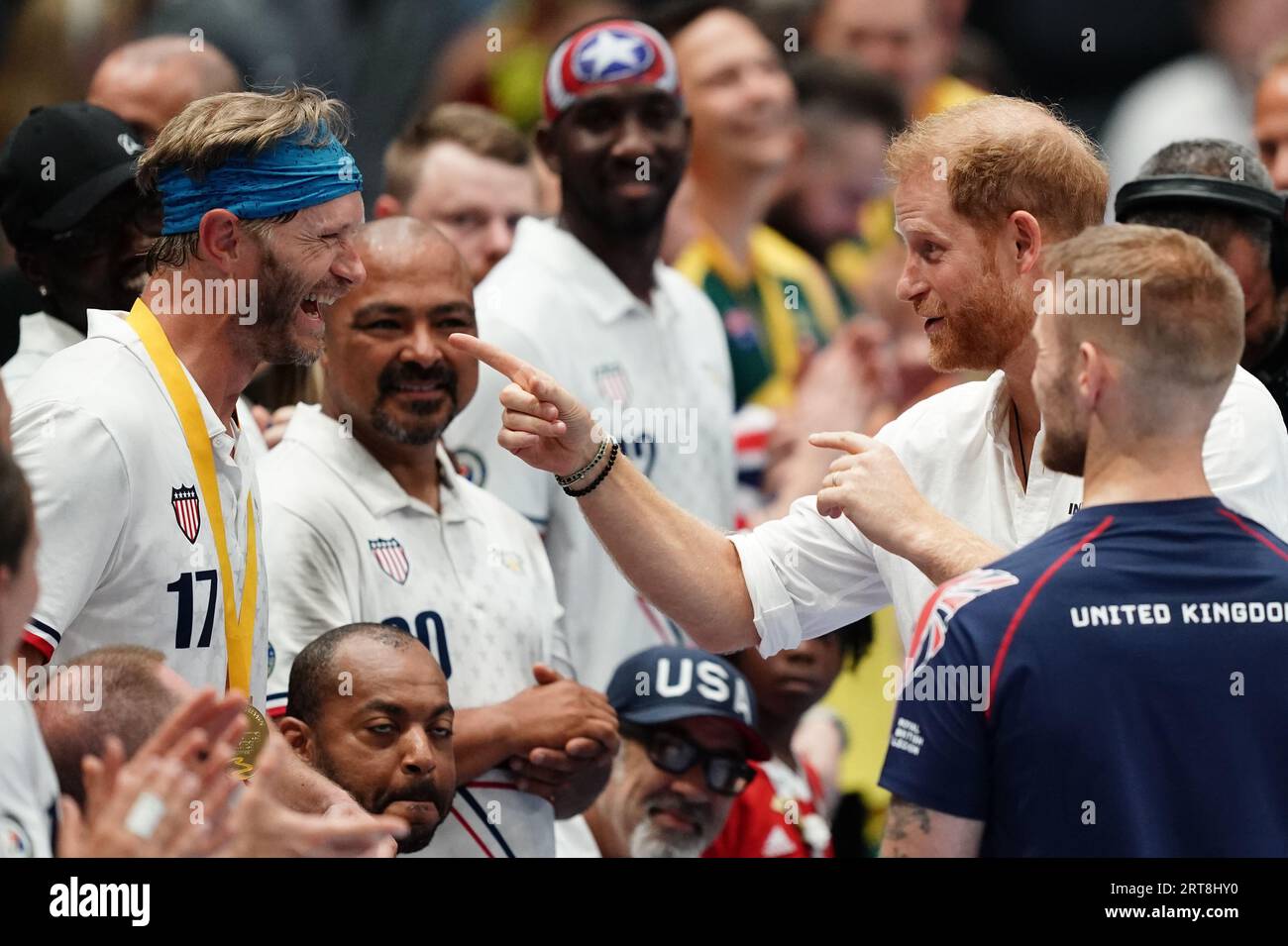 The Duke of Sussex, presents medals during the wheelchair rugby finals ...
