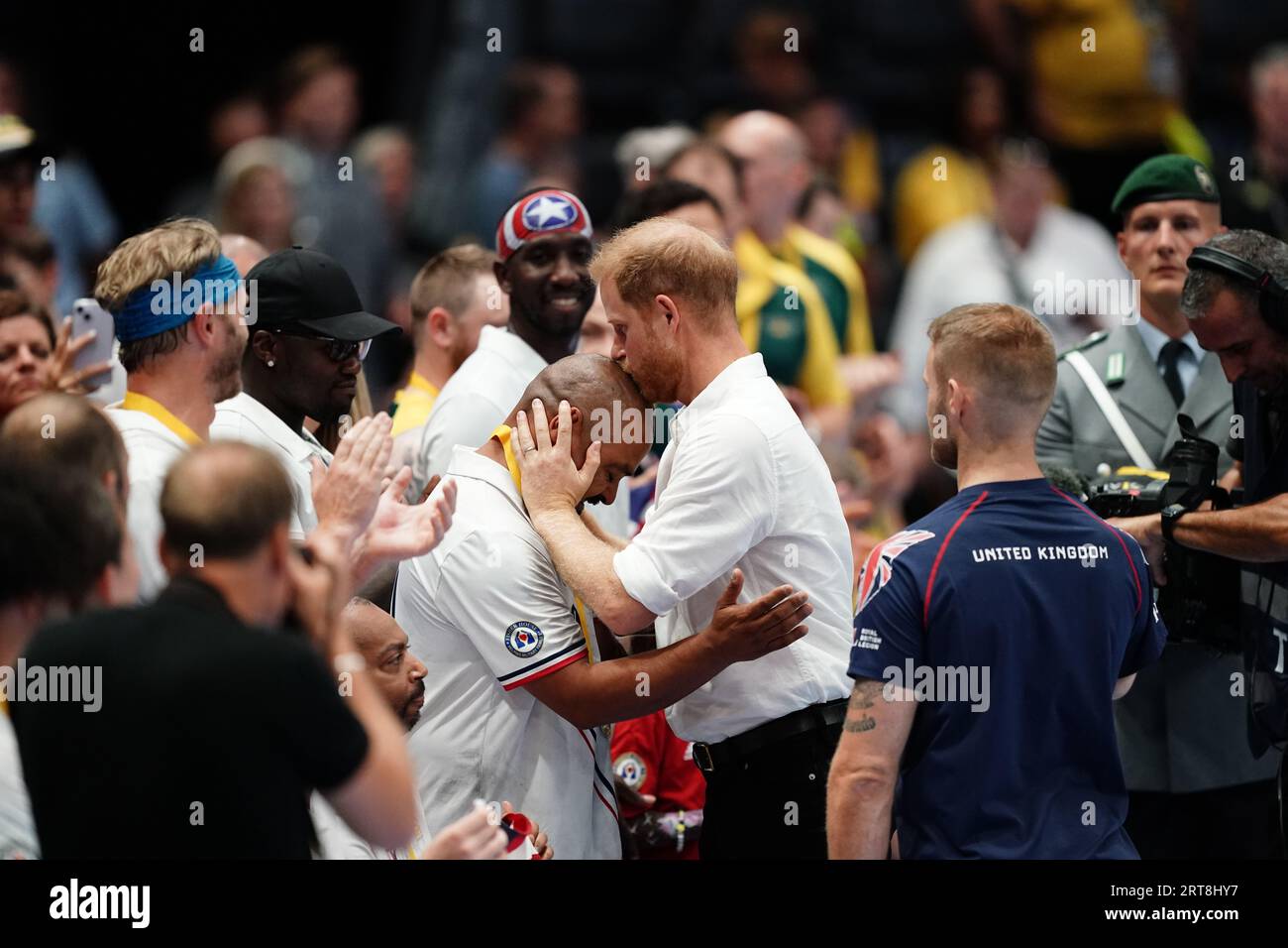 The Duke of Sussex, presents medals during the wheelchair rugby finals ...