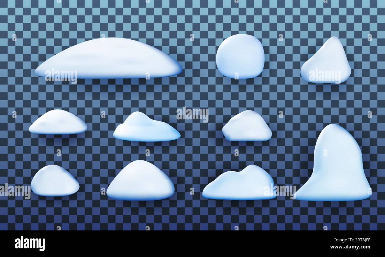 3D Set of Snow Shapes Isolated Stock Vector Image & Art - Alamy