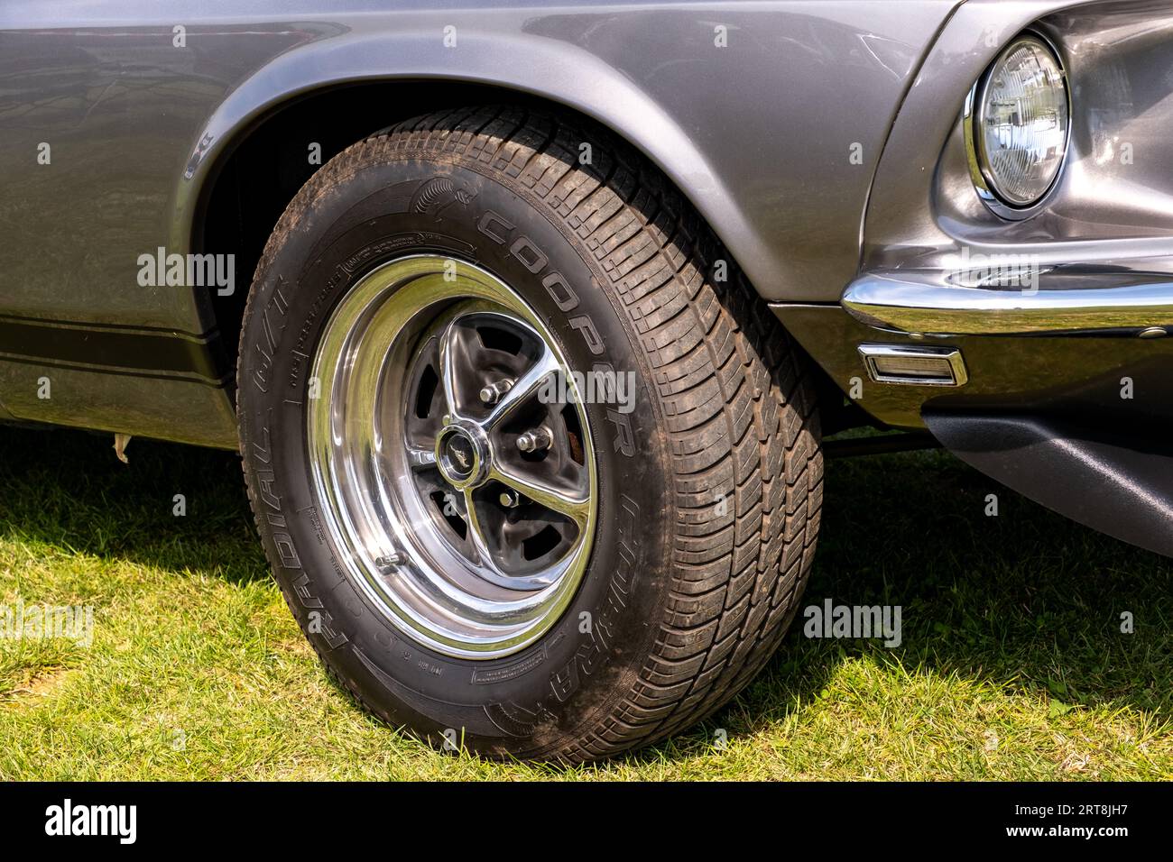 Wroxham, Norfolk, UK – September 10 2023. Close up of an alloy wheel ...