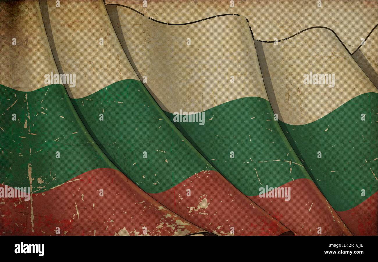 Background illustration of an old paper with a print of a waving Flag ...