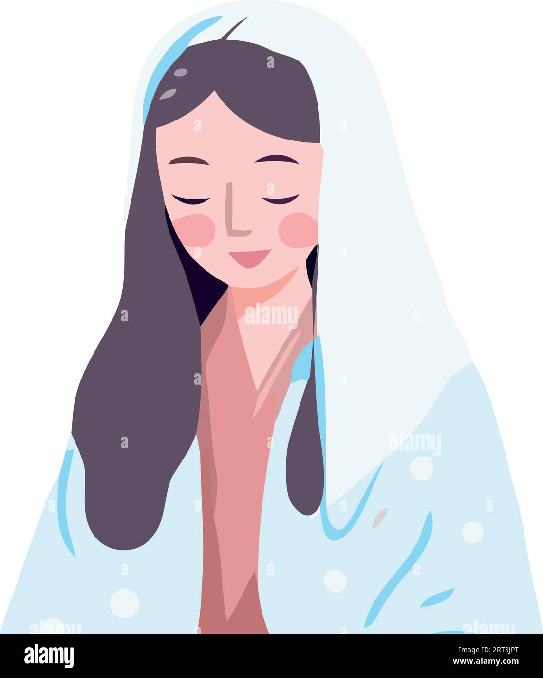 Young smiling woman blue Stock Vector Images - Alamy