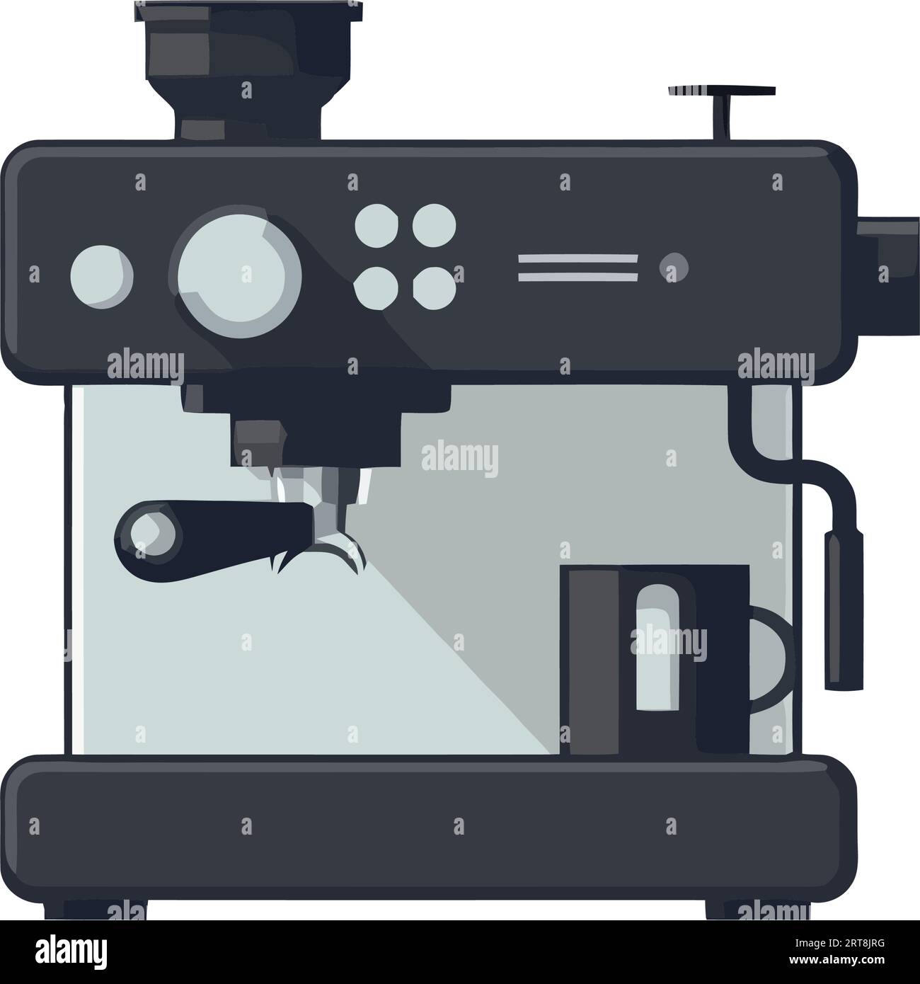 Modern coffee maker, isolated on metal background Stock Vector Image ...