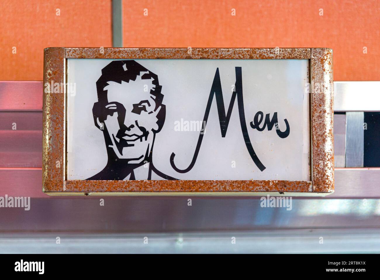 Vintage restroom sign inside an old diner Stock Photo - Alamy