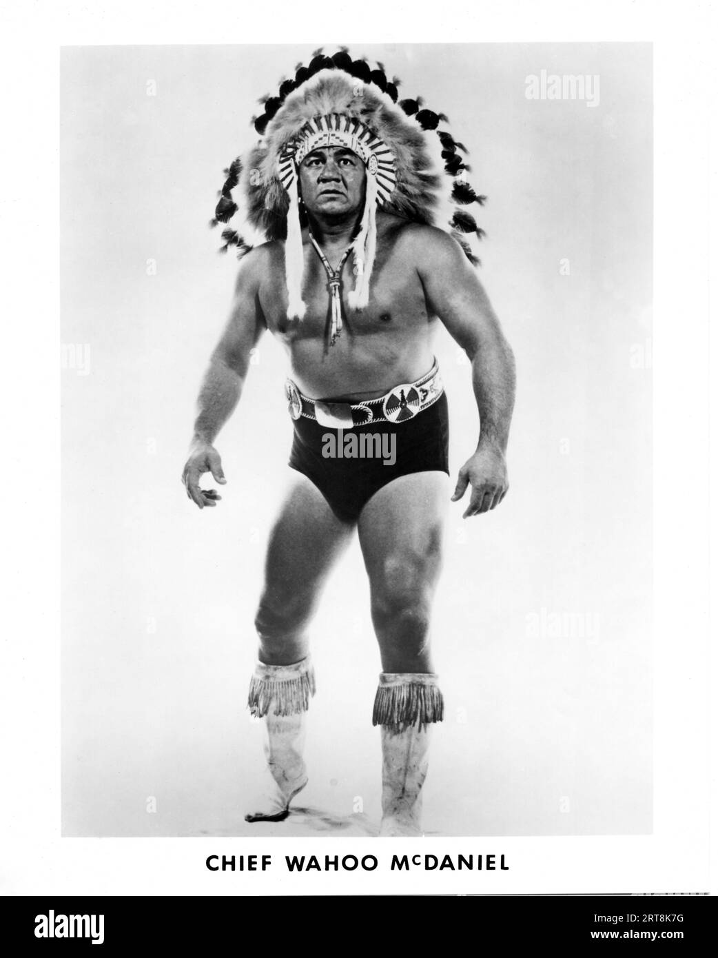 A 1960s publicity photograph of Edward 'Wahoo' McDaniel, a Choctaw ...