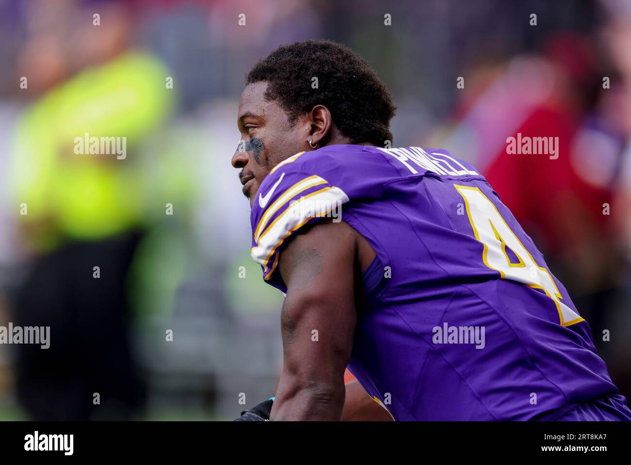 Minnesota Vikings wide receiver Brandon Powell (4) during warm ups ...