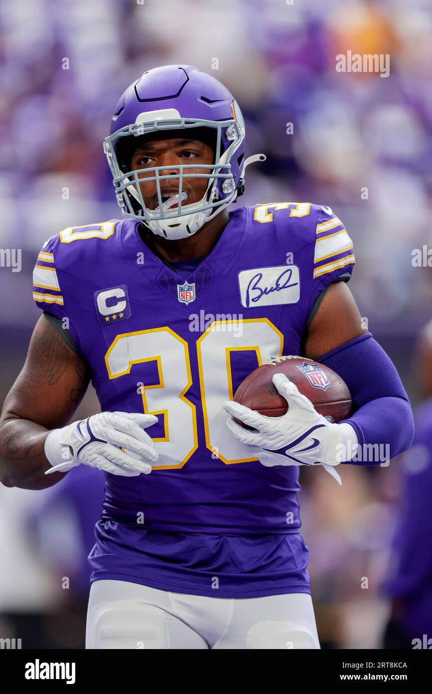 Minnesota Vikings fullback C.J. Ham (30) during warm ups before an NFL ...