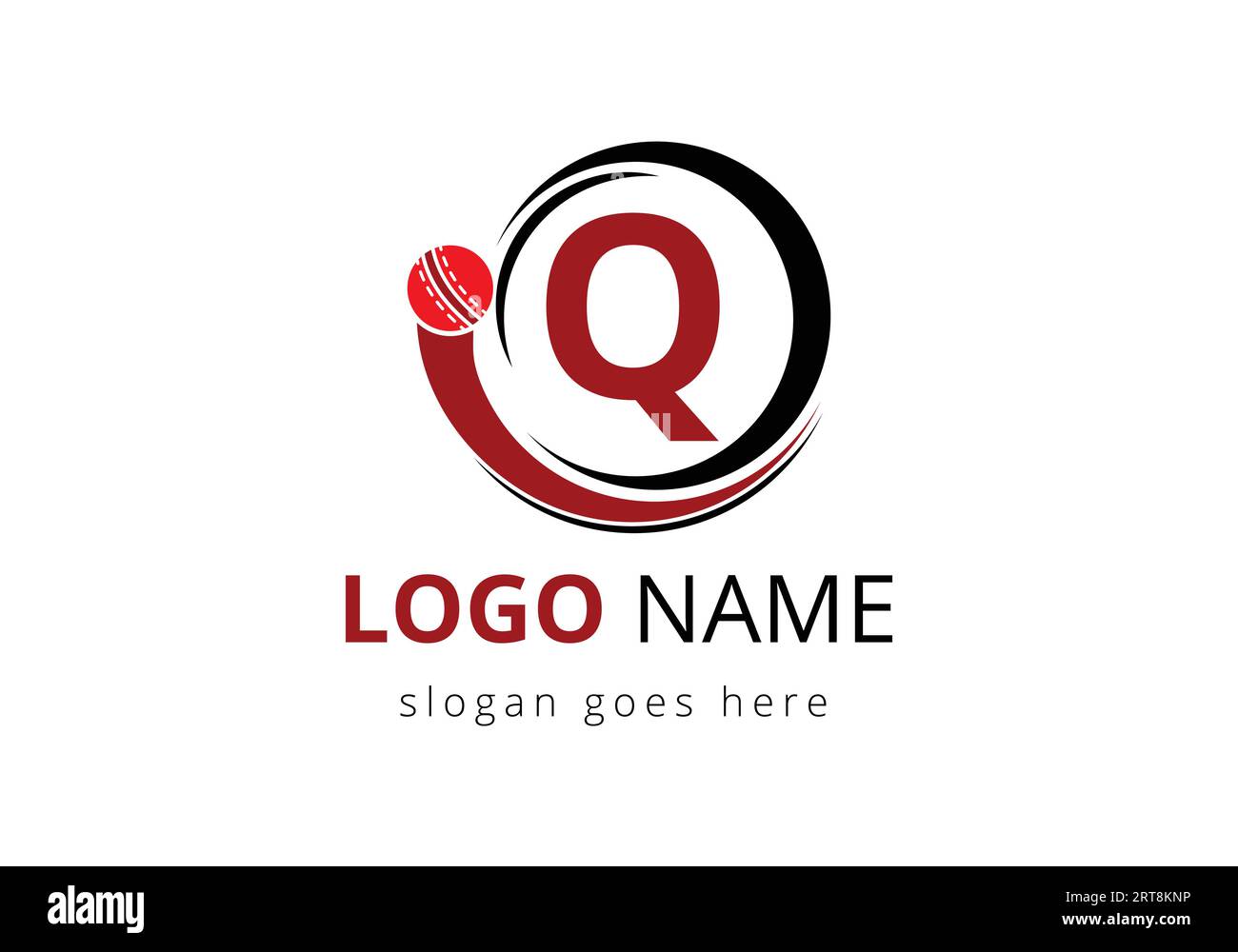 Letter Q Cricket Logo Concept With Moving Cricket Ball Icon. For ...